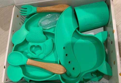 Новый силиконовый набор посуды для детей