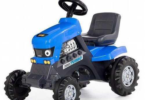 Каталка-трактор с педалями Turbo синяя 84620