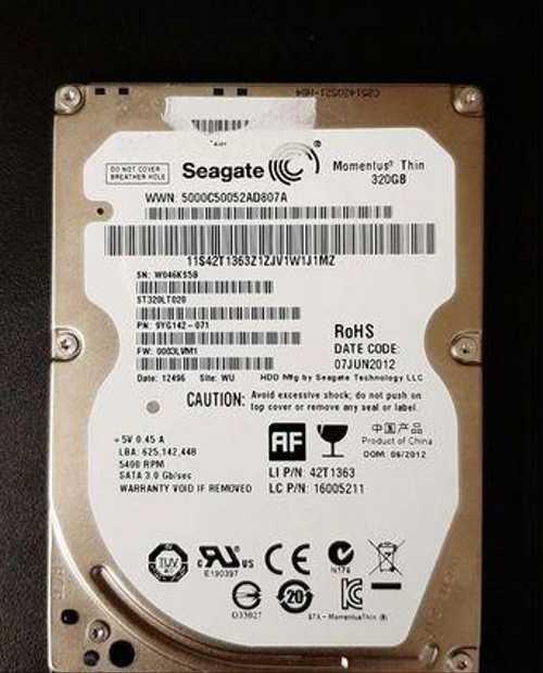 HDD Seagate 320Gb 2,5" SATA