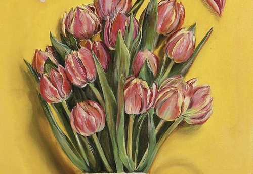 Картина маслом на холсте "Тюльпаны"