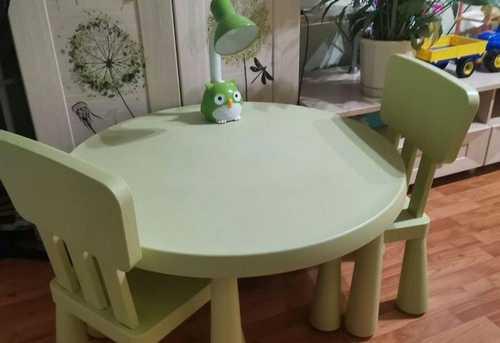 Детский стол и стул IKEA зеленый