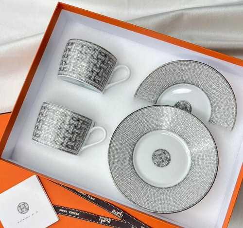 Чашки для чая Hermes Mosaique Platinum оригинал