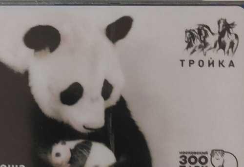 Карта тройка коллекционная панда Катюша зоопарк