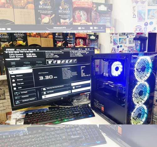 Новый 2025г. игровой пк 12100f   RX580 8GB   16GB