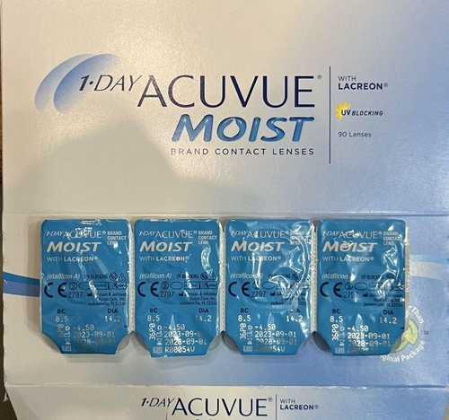 Линзы контактные однодневные acuvue moist -4,50