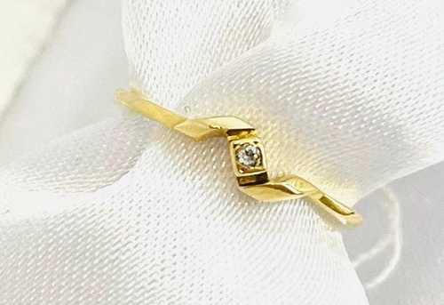 Золотое кольцо с фианитом 585 (Д)