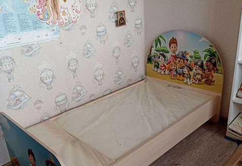 Кровать детская "Щенячий патруль" с матрасом