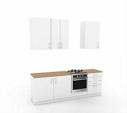 Модульная кухня Амика-11e белый современный