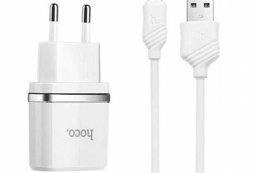 Набор 2 в 1 сзу + Кабель micro USB hoco C12 2А