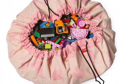 Мешок для игрушек и коврик Play&Go Розовый слон