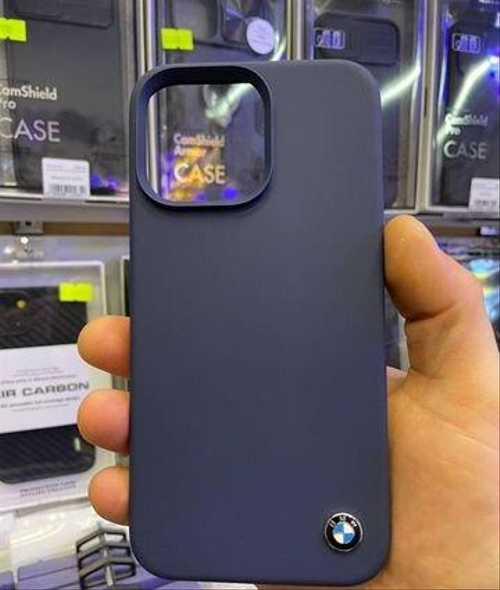Чехол синий Silicone Case BMW iPhone 14 Pro Max