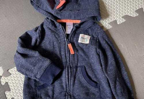 Толстовка на молнии с капюшоном carter’s 12 м
