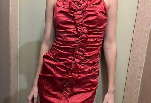 Rinascimento платье красное с розой blumarine