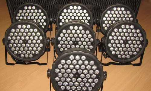 Светомузыка Стробоскопы 7шт LED Par54 Rgbw Mic DMX