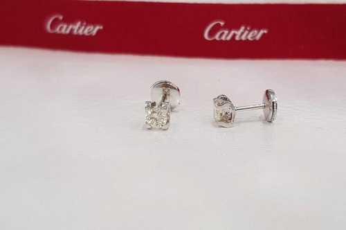 Золотые пусеты серьги Cartier