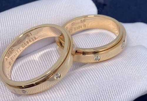 Золотые обручальные кольца Piaget 0.26 ct 15.8 гр