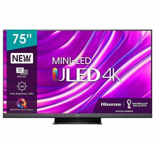 Телевизор qled Hisense 75U8HQ черный