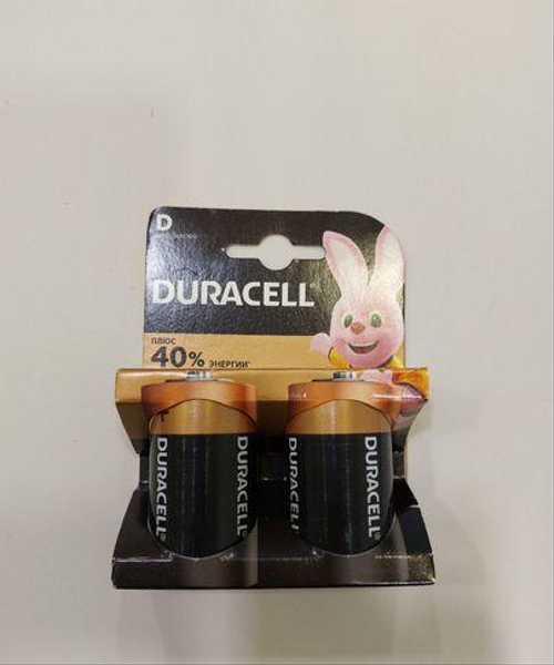 Батарейка Duracell Alkaline LR20 BL2, 1.5В, тип D