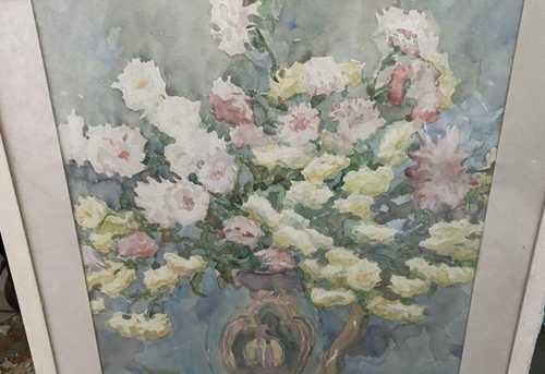 Картина маслом на холсте цветы СССР