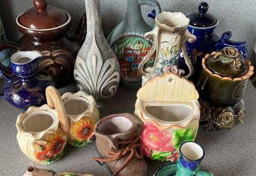 Чайники вазы солонки кувшины графины керамика