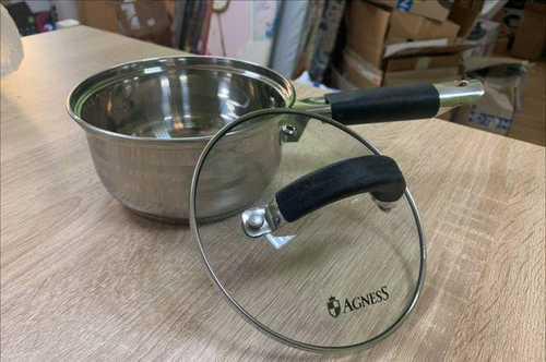 Ковш Agness с крышкой, 0,9 л