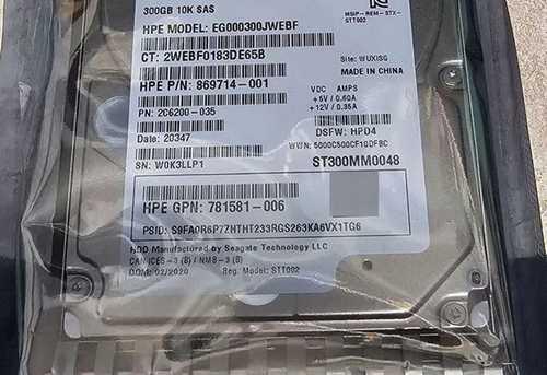 Жёсткий диск HP EG000300jwebf 300gb 10k SAS