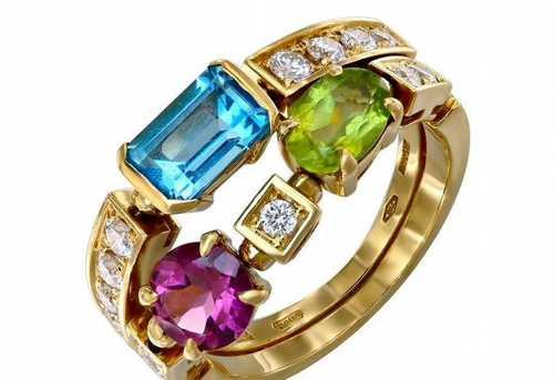 Золотое кольцо Bvlgari Allegra с камнями