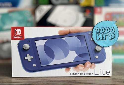 Nintendo Switch Lite 2000+ игр новый синий