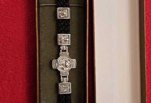 Мужской православный браслет серебро 925