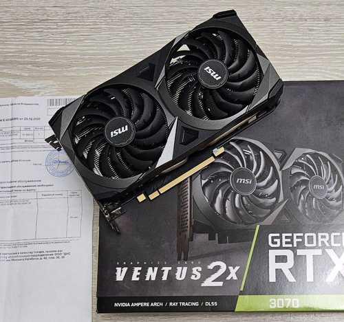 MSi Ventus 2X RTX 3070, 8Gb, комплект