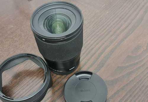 Sigma 16mm F/1.4 DC DN contemporary Sony E