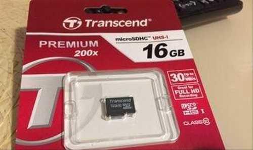 Карта памяти Transcend microsdhc 16 гб (TS16gusdc1