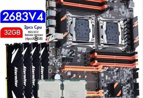 Серверный пк X99 2x Intel Xeon 2683V4 32GB RAM