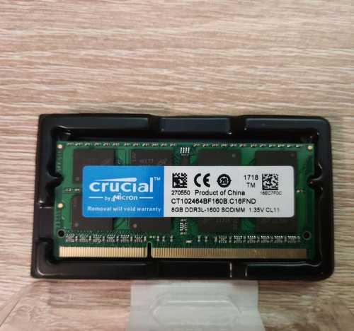 Оперативная память crucial ddr3l 8gb 1600mhz