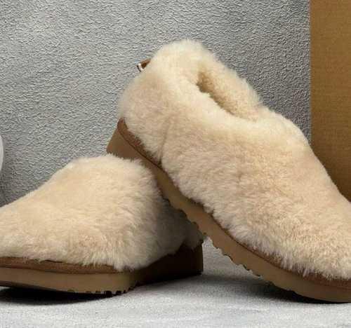 Женские слипоны Ugg Hailey Fluff Slippers Natural