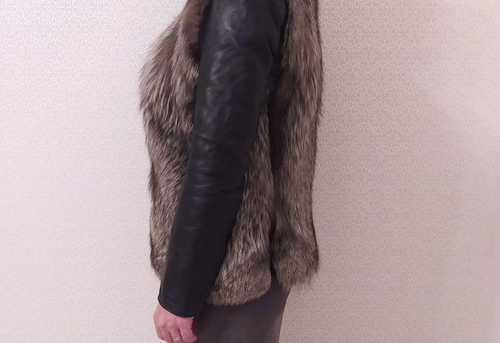 Куртка кожано-меховая, женская, 44 размер