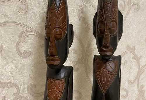 Набор статуеток Аборигены дерево Индонезия 100см
