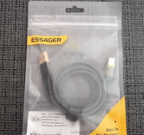 Кабель Essager 7A USB-A / Type-C (LED), 1 m