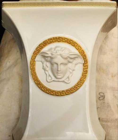 Ваза Versace с золотой и белой головой Горгоны