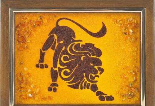 Картина из янтаря - Знаки зодиака "Лев"