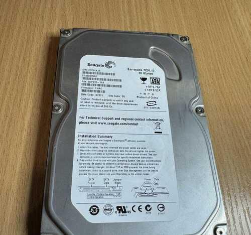 Жесткий диск HDD Seagate Barracuda ST380815AS 80Gb