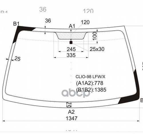 Стекло лобовое Renault Clio 98-09 / Symbol 99-08