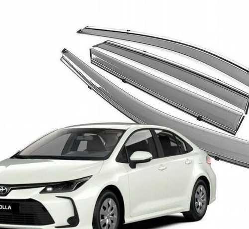 Дефлекторы окон Toyota Corolla 2019- хром