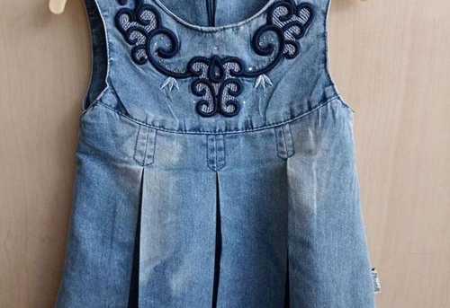 Платье джинсовые, сарафан(1-2года)