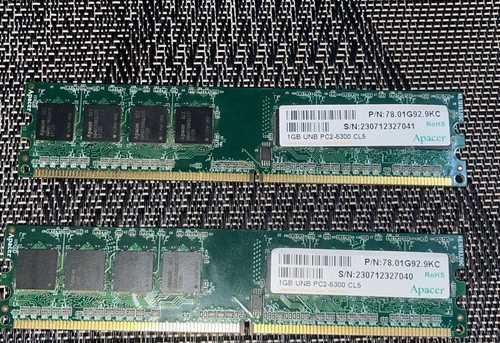 Apacer DDR2 1g 2шт