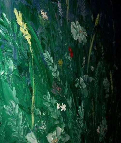 Картина маслом на холсте, 50х60, цветы и травы