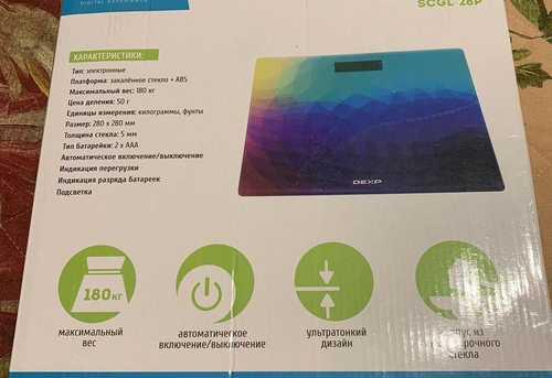 Весы напольные электронные dexp scgl-28P