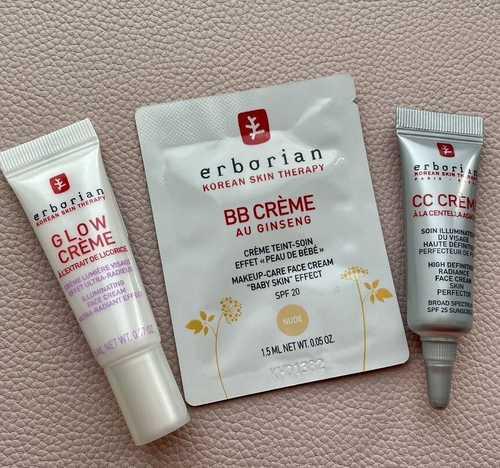 Набор миниатюр Erborian CC, BB cream, glow cream