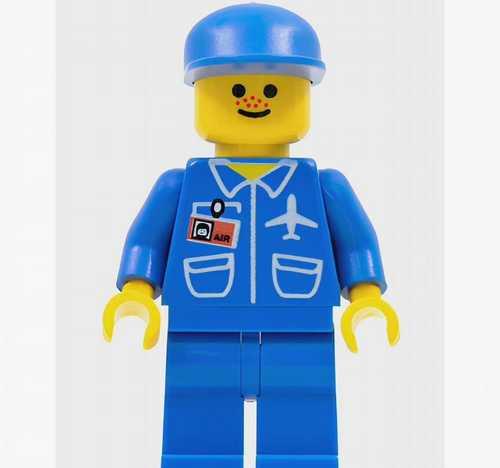 Минифигурка Lego Airport - Blue, Blue Legs, Blue