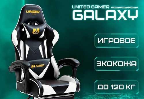 Кресло компьютерное united gamer galaxy, белое чер